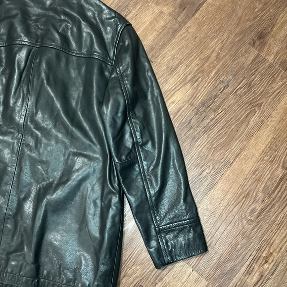 GAP | Jackets & Coats | Vintage Gap Mens Leather Jacket Black Button ...